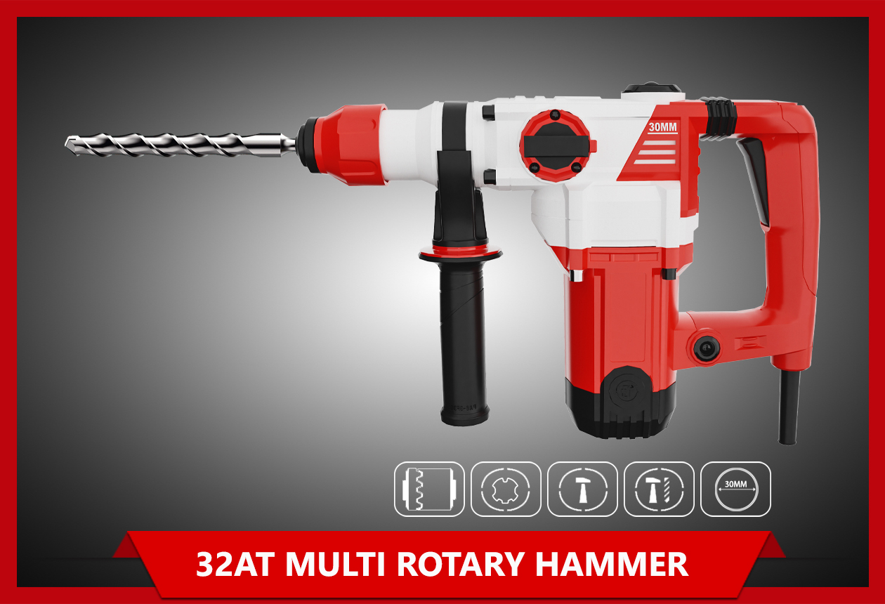32AT SDS-Plus 13-Amp Heavy Duty Rotary Hammer Drill with Aluminum Alloy ...